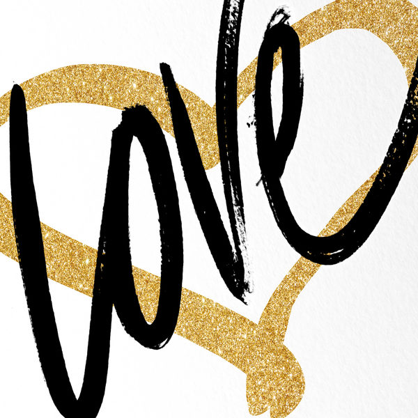 SunDance Graphics | Image Detail - 12107KK - Gold Heart Black Script Love